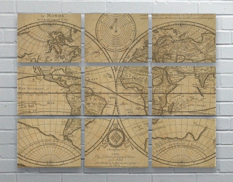 World Map Hemp Panel